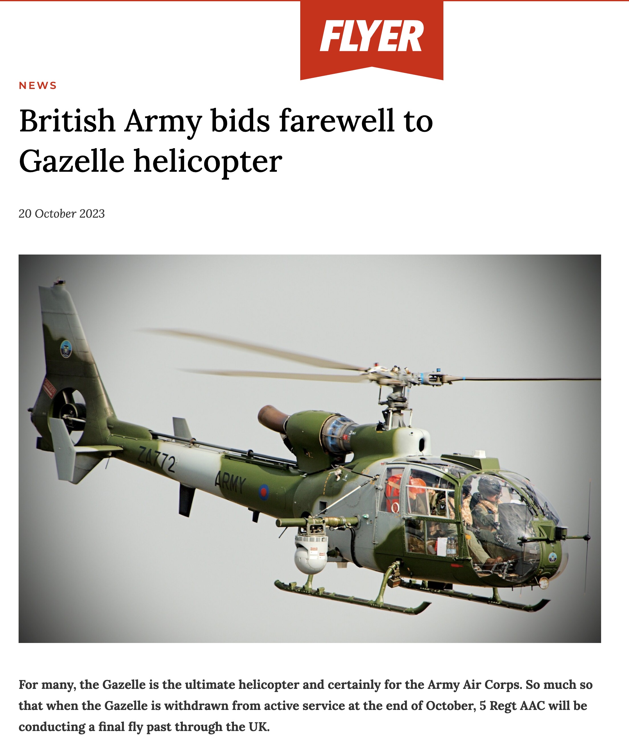UK: la Gazelle en retraite – LF5422.com